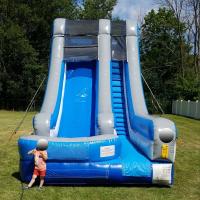 China Blue PVC Inflatable Commercial Water Slide with Pool and Exciting Design for sale