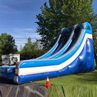 China Blue PVC Inflatable Commercial Water Slide with Pool and Exciting Design for sale