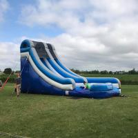 China Blue PVC Inflatable Commercial Water Slide with Pool and Exciting Design for sale