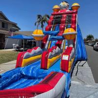 China Indoor and Outdoor Entertainment PVC Space Rush Water Slide with Kids Splash Pool Fun for sale