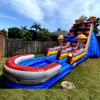 China Indoor and Outdoor Entertainment PVC Space Rush Water Slide with Kids Splash Pool Fun for sale