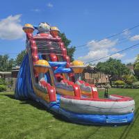 China Indoor and Outdoor Entertainment PVC Space Rush Water Slide with Kids Splash Pool Fun for sale