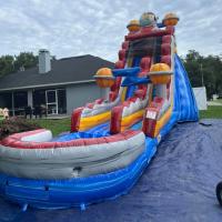 China Indoor and Outdoor Entertainment PVC Space Rush Water Slide with Kids Splash Pool Fun for sale