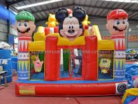 China Blower Inflatable Fun City with Mickey and Mario Inflatable Castle Bouncer House Combo Playground Blower Included for sale