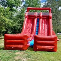 China Adult Size Inflatable Water Slide with 2 Slides and 2 Pools in Commercial Grade PVC for sale