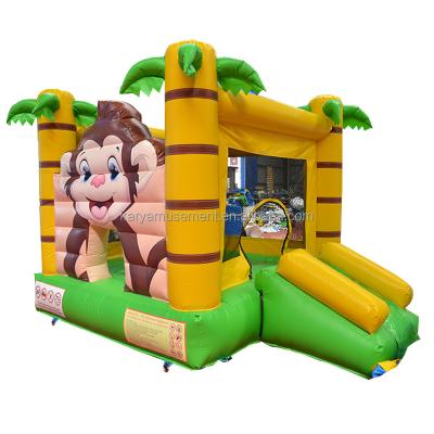 China CE/EN71/EN14960 Certified Small Size Jungle Cartoon Monkey Bouncy Castle for Children for sale