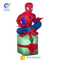 China EN14960 Certified Custom Inflatable Spider Man with Christmas Gift Box and Air Blower for sale