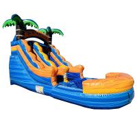 China Customizable Commercial Rental PVC Inflatable Water Park with Palm Tree Water Slide for sale