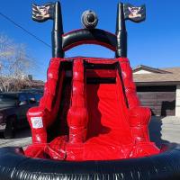 China Custom Logo Printed Commercial PVC Pirate Ship Theme Water Slide Inflatable with Pool for sale