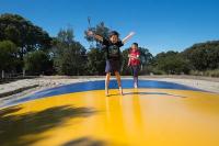 China PVC Inflatable Jump Pillow Outdoor Kangaroo Jumper Inflatable White Jumping Clouds for sale
