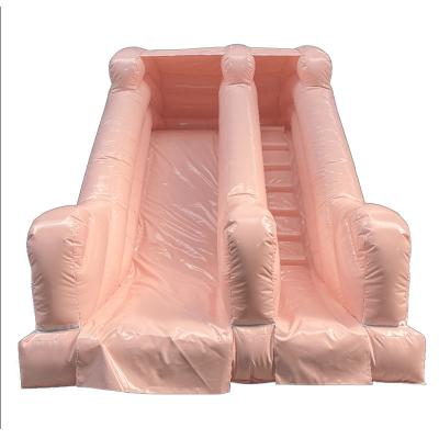 China Outdoor Commercial PVC Chocolate Color Inflatable Dry or Wet Slide for Party Rentals for sale