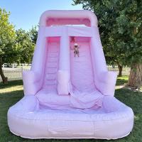 China Commercial rental inflatable candy slides with pool jumping and popular in the market for sale