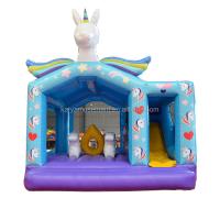 China Unisex PVC Exquisite Rainbow Unicorn Inflatable Bouncer Jumping Castle for Playground for sale