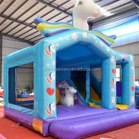 China Unisex PVC Exquisite Rainbow Unicorn Inflatable Bouncer Jumping Castle for Playground for sale