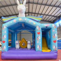 China Unisex PVC Exquisite Rainbow Unicorn Inflatable Bouncer Jumping Castle for Playground for sale