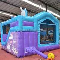 China Unisex PVC Exquisite Rainbow Unicorn Inflatable Bouncer Jumping Castle for Playground for sale