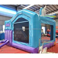China Unisex PVC Exquisite Rainbow Unicorn Inflatable Bouncer Jumping Castle for Playground for sale