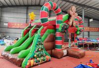 China Indoor/Outdoor Commercial Inflatable Christmas Bounce House with Double Slides and Blower for sale