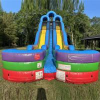 China Customizable Double Waterslide Pool with Two Small Pools and Repair Kits Included for sale