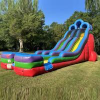 China Customizable Double Waterslide Pool with Two Small Pools and Repair Kits Included for sale