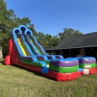 China Customizable Double Waterslide Pool with Two Small Pools and Repair Kits Included for sale