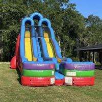 China Customizable Double Waterslide Pool with Two Small Pools and Repair Kits Included for sale