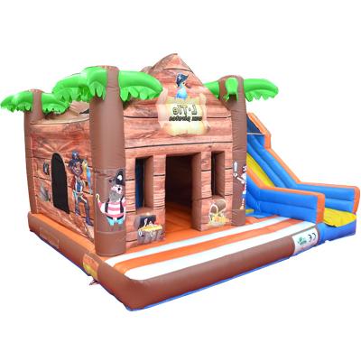 China Upgrade Your Playground with Toddler Log Cabin Bounce House and Inflatable Slide Combo for sale