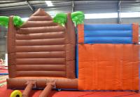 China Upgrade Your Playground with Toddler Log Cabin Bounce House and Inflatable Slide Combo for sale