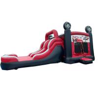 China 0.55mm PVC Vinyl Tarpaulin Spiderman Inflatable Bounce House Double Lanes Jump Castle for sale