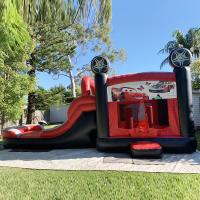 China 0.55mm PVC Vinyl Tarpaulin Spiderman Inflatable Bounce House Double Lanes Jump Castle for sale
