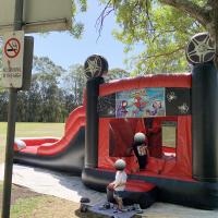 China 0.55mm PVC Vinyl Tarpaulin Spiderman Inflatable Bounce House Double Lanes Jump Castle for sale