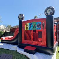 China 0.55mm PVC Vinyl Tarpaulin Spiderman Inflatable Bounce House Double Lanes Jump Castle for sale