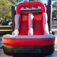 China 0.55mm PVC Vinyl Tarpaulin Spiderman Inflatable Bounce House Double Lanes Jump Castle for sale
