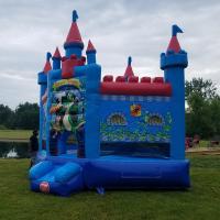 China Customize Accepted Brave Knight Blue Bounce House Inflatable Castle for Home Backyard for sale
