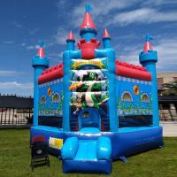 China Customize Accepted Brave Knight Blue Bounce House Inflatable Castle for Home Backyard for sale