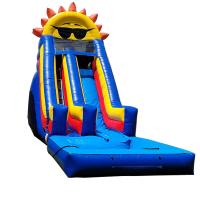 China Detachable Pool Attached Party Rentals Commercial PVC Sun Theme Water Slide Inflatable for sale