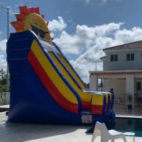 China Detachable Pool Attached Party Rentals Commercial PVC Sun Theme Water Slide Inflatable for sale
