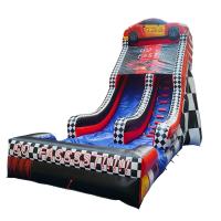 China Inflatable 28ft Red Racing Water Slide with Pool Backyard Commercial Rental Essential for sale