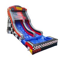 China Inflatable 28ft Red Racing Water Slide with Pool Backyard Commercial Rental Essential for sale