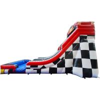China Inflatable 28ft Red Racing Water Slide with Pool Backyard Commercial Rental Essential for sale