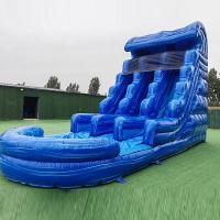 China Water Park Inflatable PVC Double Slip N Slide with Pool Jumping Backyard Water Slide for sale