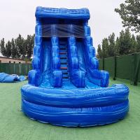 China Water Park Inflatable PVC Double Slip N Slide with Pool Jumping Backyard Water Slide for sale