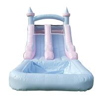 China Indoor and Outdoor Entertainment Light Colored Inflatable Water Slide with Pool for sale