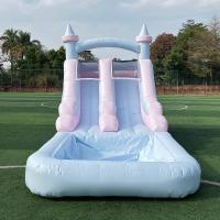 China Indoor and Outdoor Entertainment Light Colored Inflatable Water Slide with Pool for sale