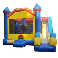 China Children's Trampoline Inflatable Bounce House with Slide Obstacle and Splash Pool for sale