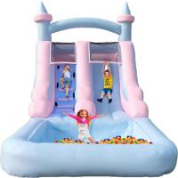 China Indoor and Outdoor Entertainment Light Colored Inflatable Water Slide with Pool for sale