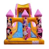 China 5-10 Passengers Commercial PVC Cartoon Style Pink Jumping Dry or Water Slide Inflatable Bouncer House Slide Party Rentals for sale