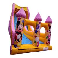 China 5-10 Passengers Commercial PVC Cartoon Style Pink Jumping Dry or Water Slide Inflatable Bouncer House Slide Party Rentals for sale