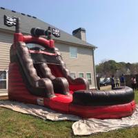 China Amusement Water Park Equipment Pirate Water Slide Inflatable with Pool PVC Commercial for sale