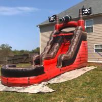 China Amusement Water Park Equipment Pirate Water Slide Inflatable with Pool PVC Commercial for sale